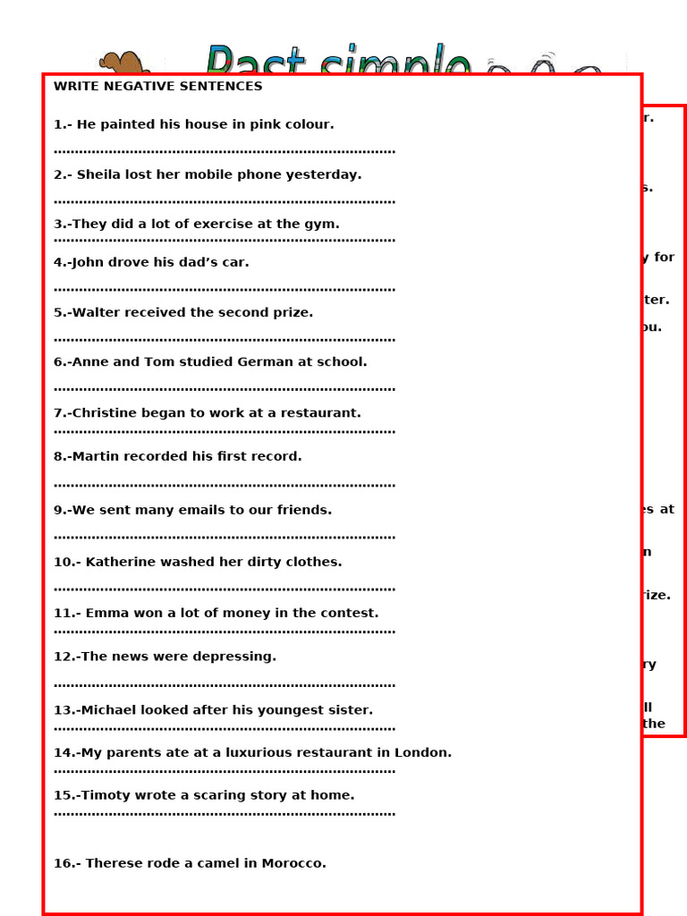 Past Simple Tests 54225 | PDF