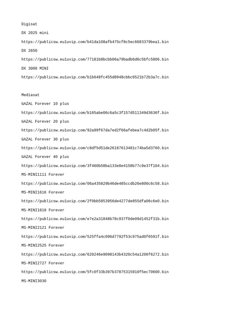 List of CAS Service Bin Files | PDF