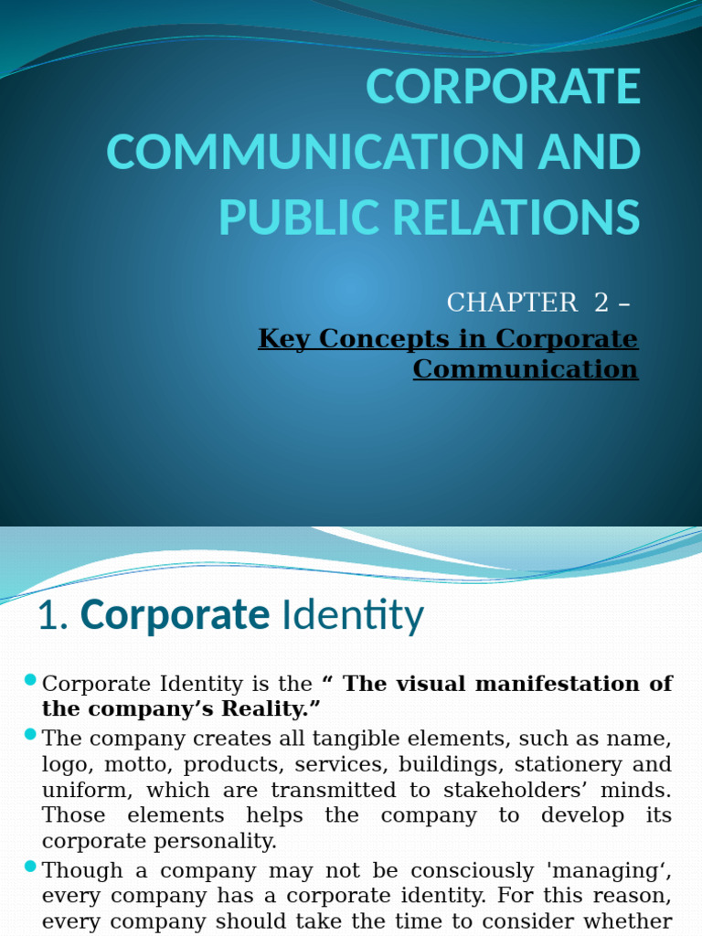 CCPR - CHAP 2 - Key Concepts in Corporate Communication | PDF | Reputation | Communication