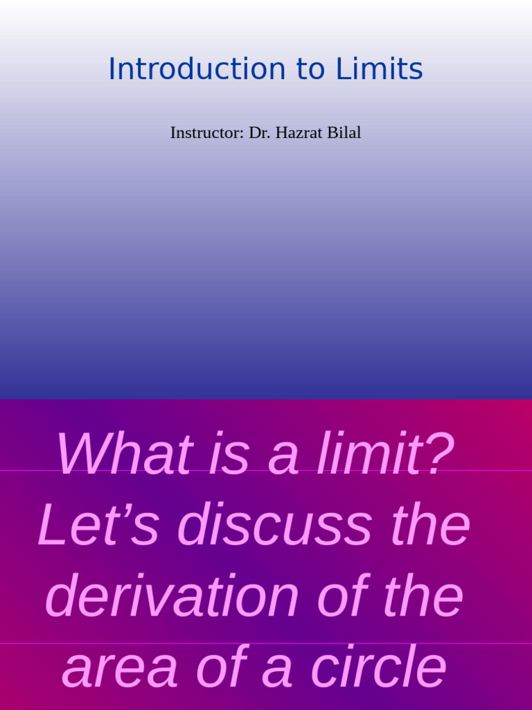Limits Intro | PDF | Limit (Mathematics) | Circle