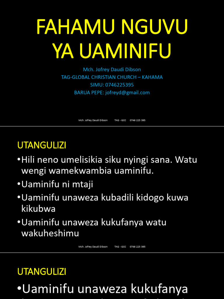 Nguvu Ya Uaminifu | PDF