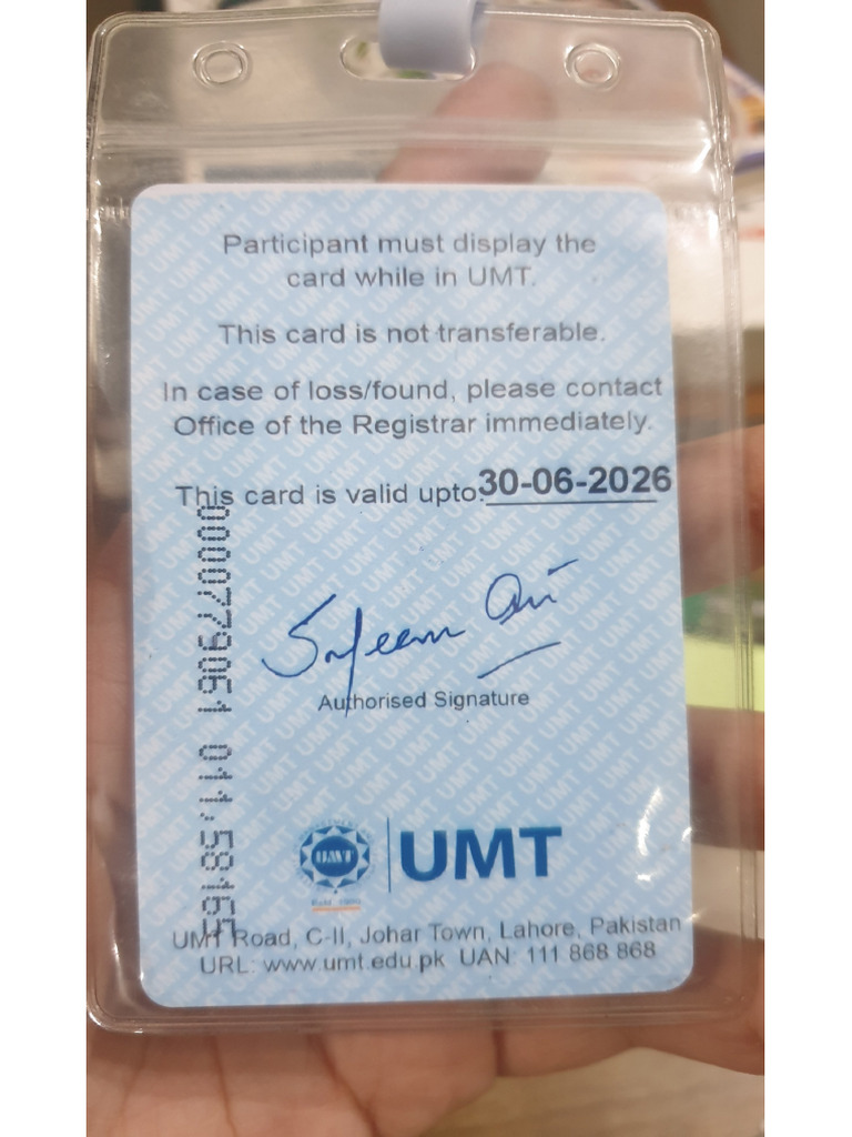Umt Card Sample | PDF