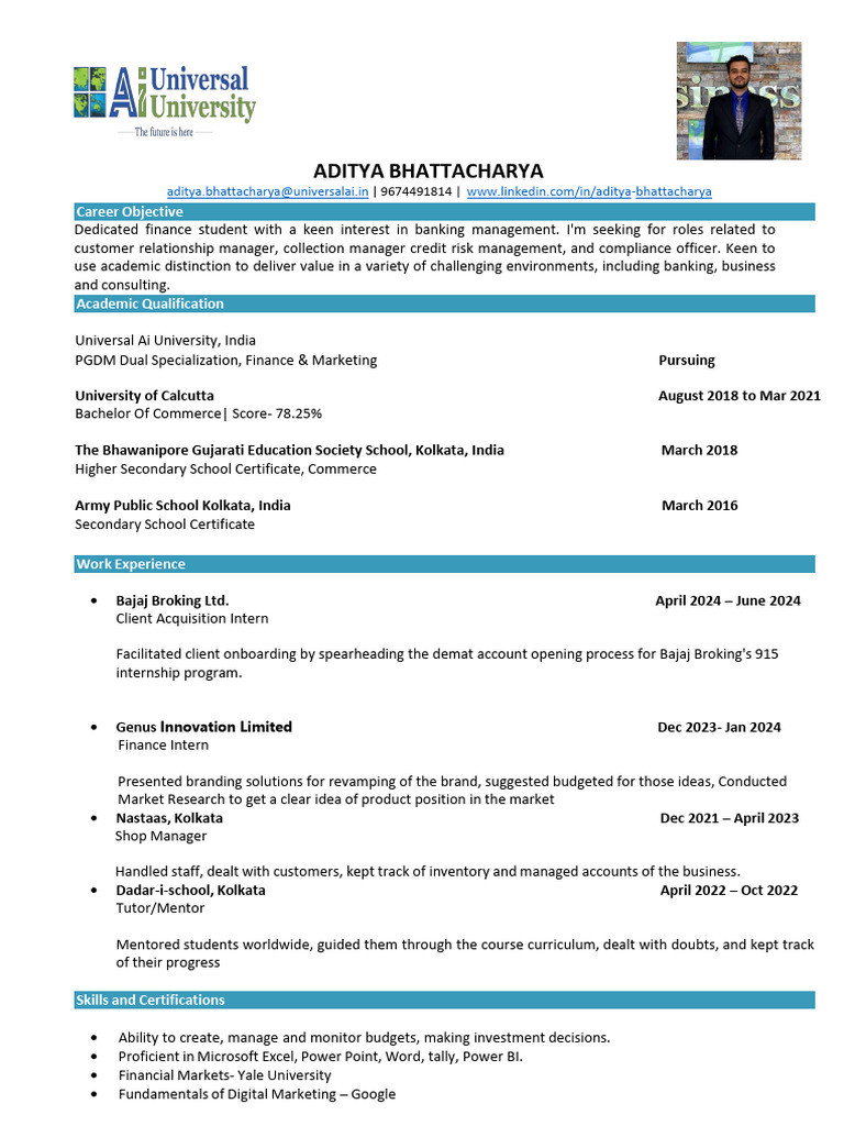 Aditya Cv | PDF | Business | Economies