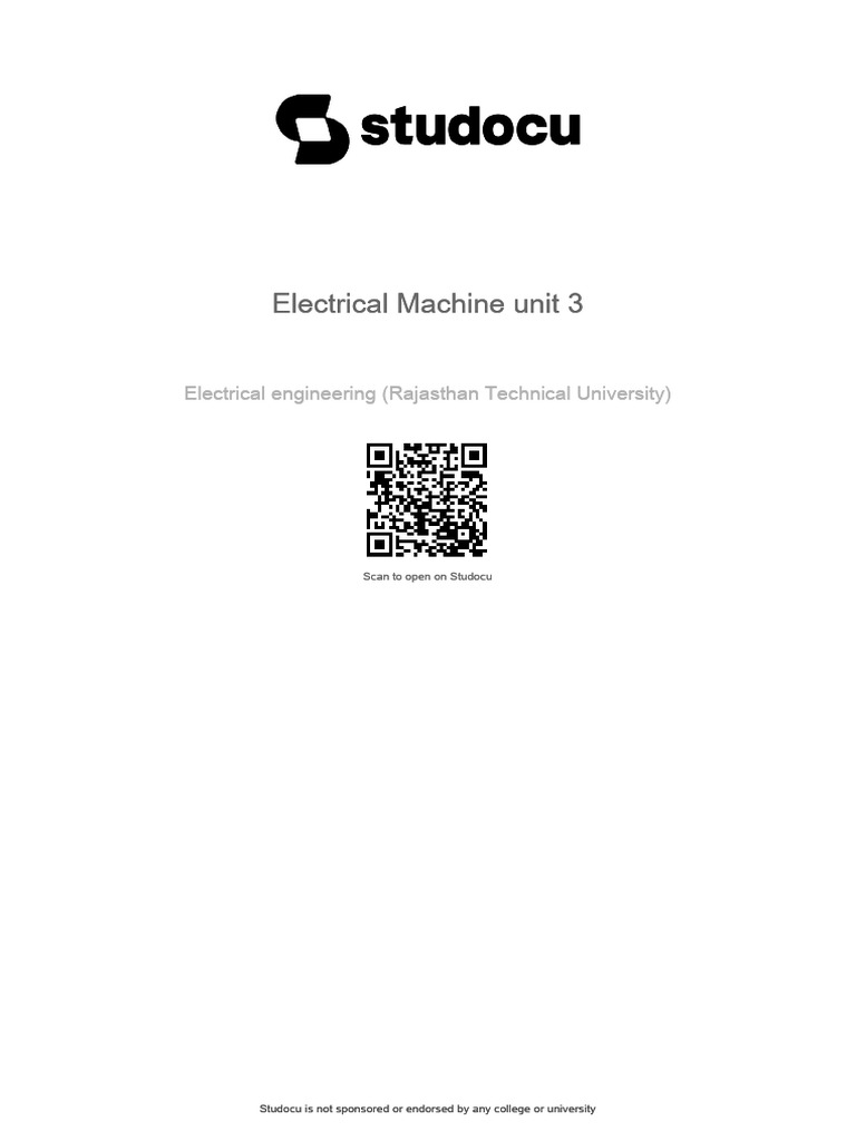Electrical Machine Unit 3 Electrical Machine Unit 3 | PDF