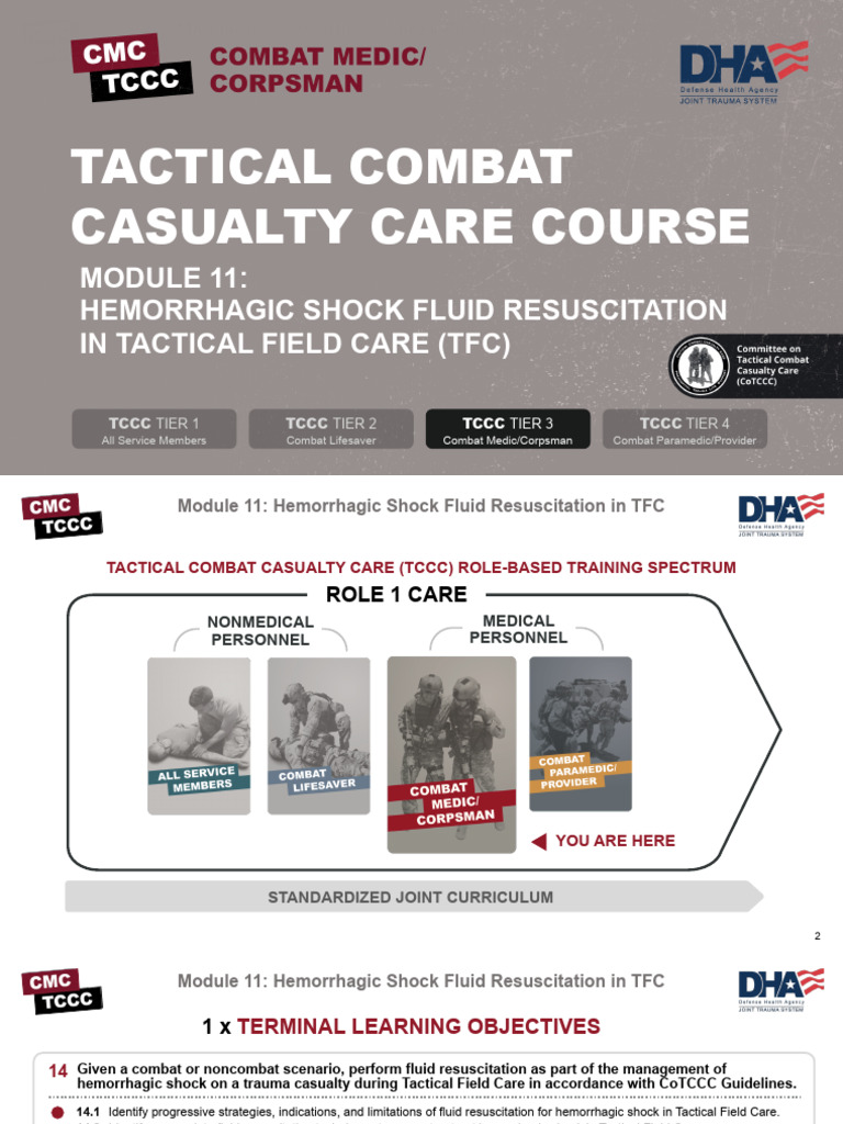 Module 11 Hemorrhagic Shock Fluid Resuscitation in Tactical Field Care ...