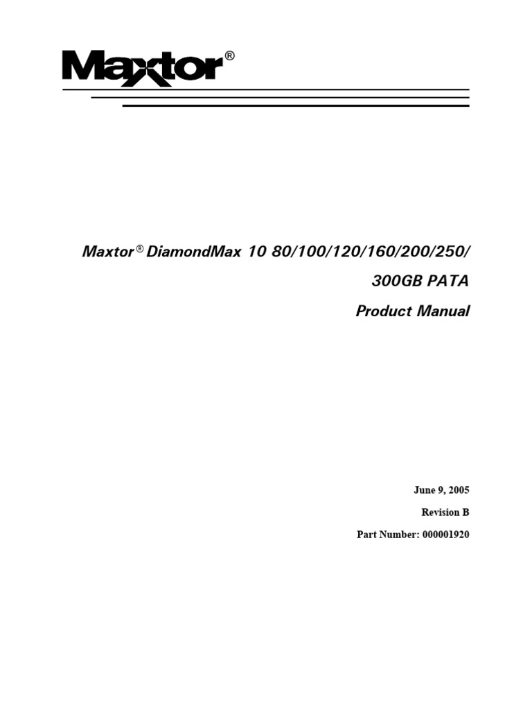 Diamondmax 10 Product Manual Pata | PDF | Hard Disk Drive | Computing