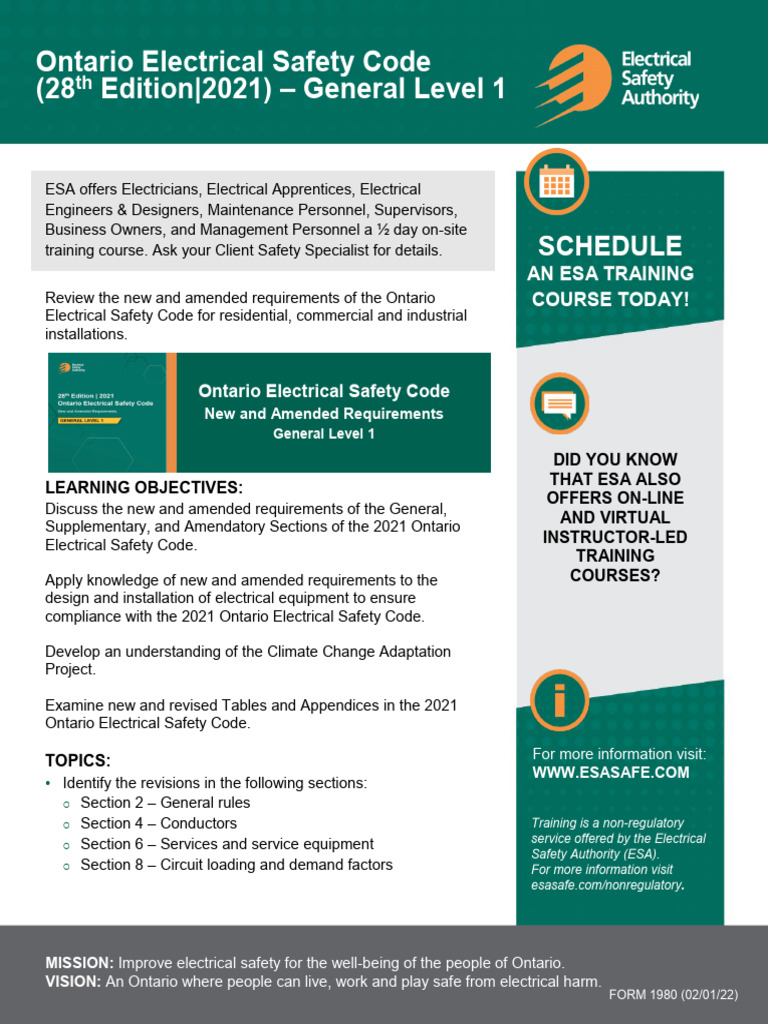 Training Information OESC General Level 1 Form1980 | PDF | Electricity ...