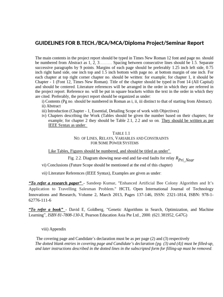 B.Tech/MCA Project Report Guidelines | PDF | Computer Programming | Computer Science