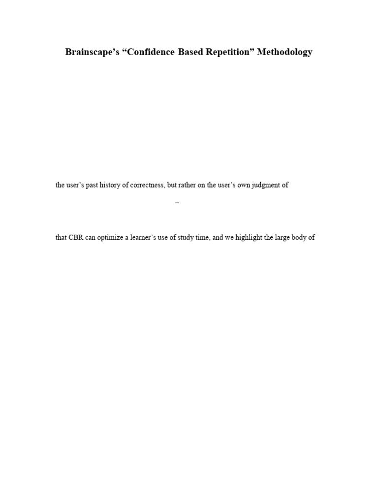 Confidence-Based Repetition Explained | PDF | Recall (Memory) | Learning