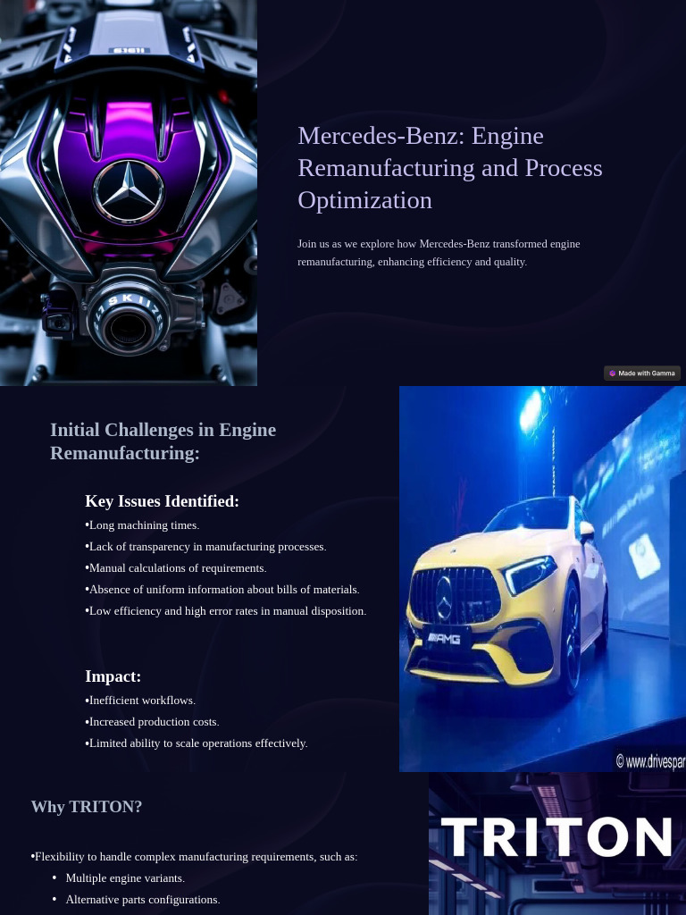 Mercedes Benz Engine Remanufacturing and Process Optimization | PDF ...
