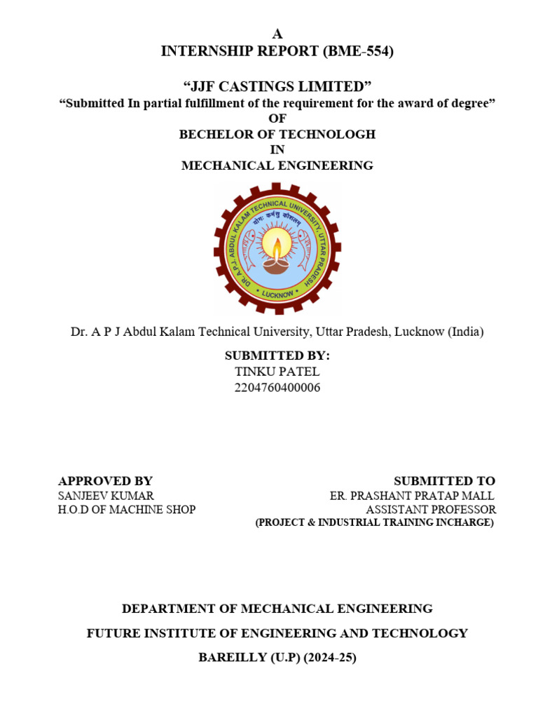 Tinku Intrn Cover Page | PDF