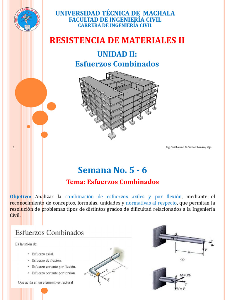 5-6 - Sem Esfuerzos Combinados - U II | PDF | Doblar | Viga (Estructura)