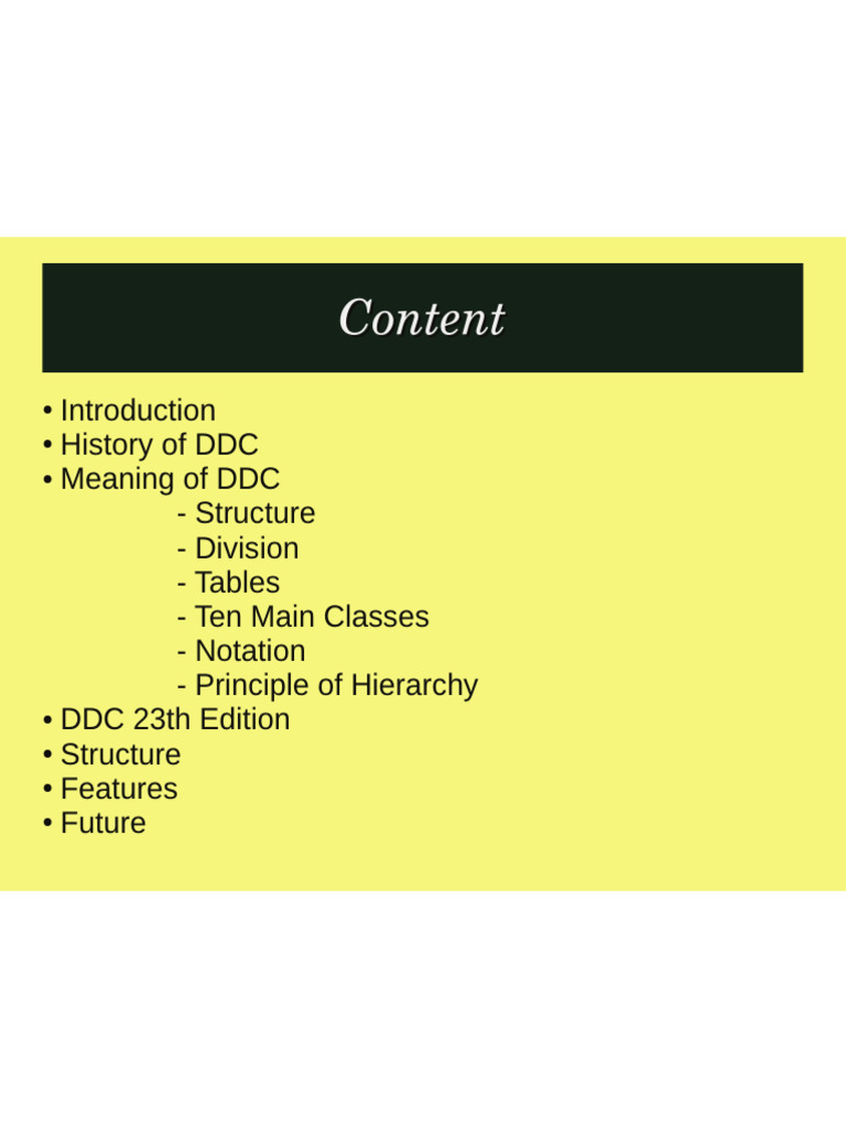 Dewey Decimal Classification 23rd Editio | PDF