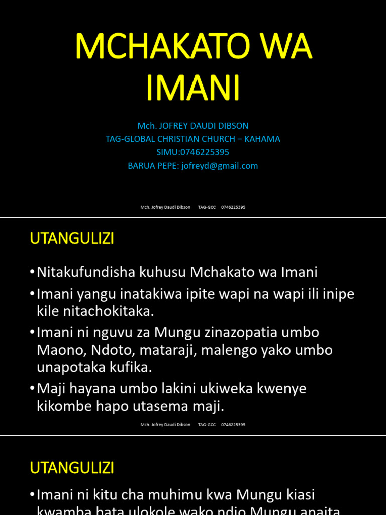 MCHAKATO WA IMANI | PDF