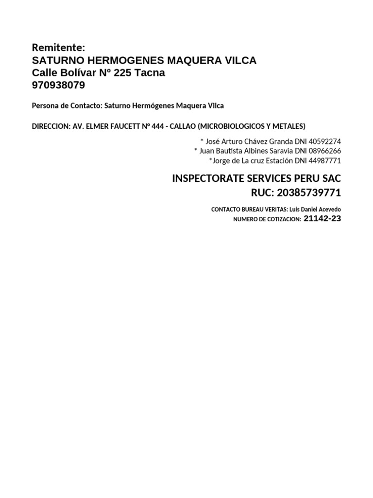 ROTULO Envio A Lima | PDF