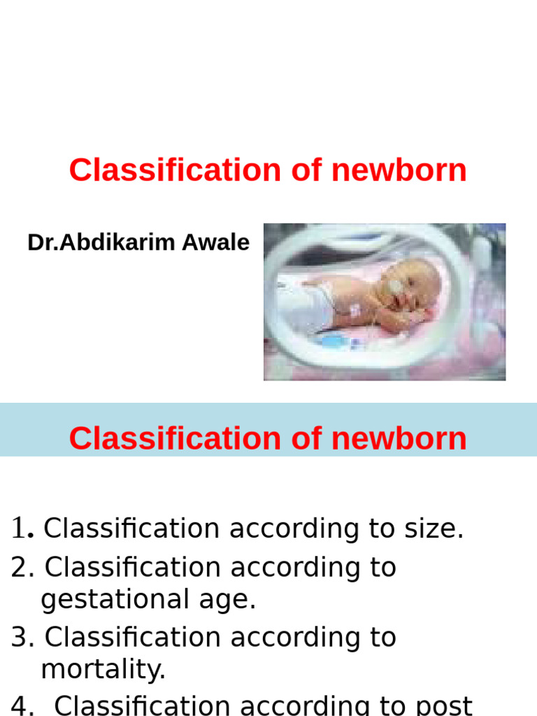5.classification of Newborn | PDF | Clinical Medicine | Medicine
