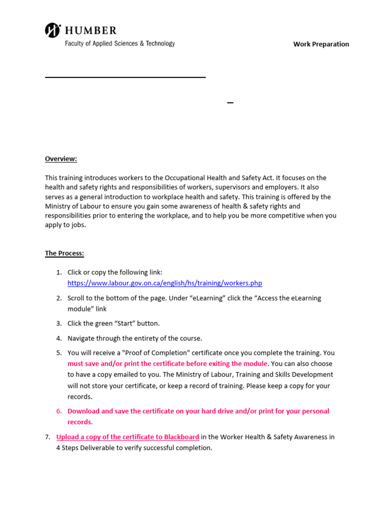 Workshop 6 Assignment - MOL Worker Health and Safety Awareness in 4 ...