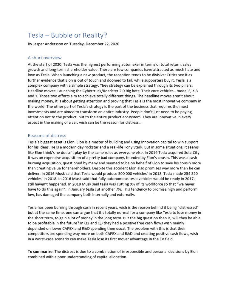 Tesla | PDF | Mergers And Acquisitions | Elon Musk
