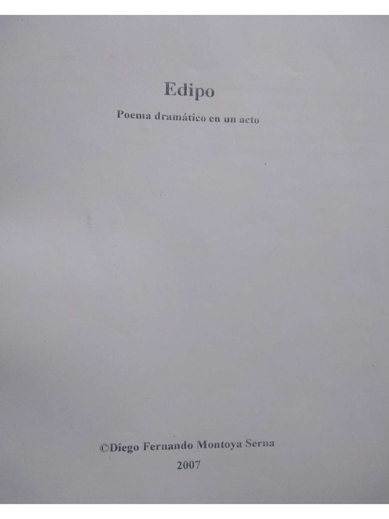 Edipo, Poema Dramático en Un Acto | PDF