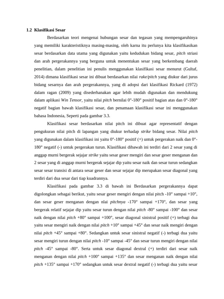 Klasifikasi Sesar Gultaf 2014 | PDF