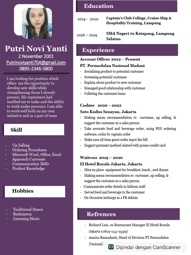 CV Putri Novi Yanti NEWNOV | PDF