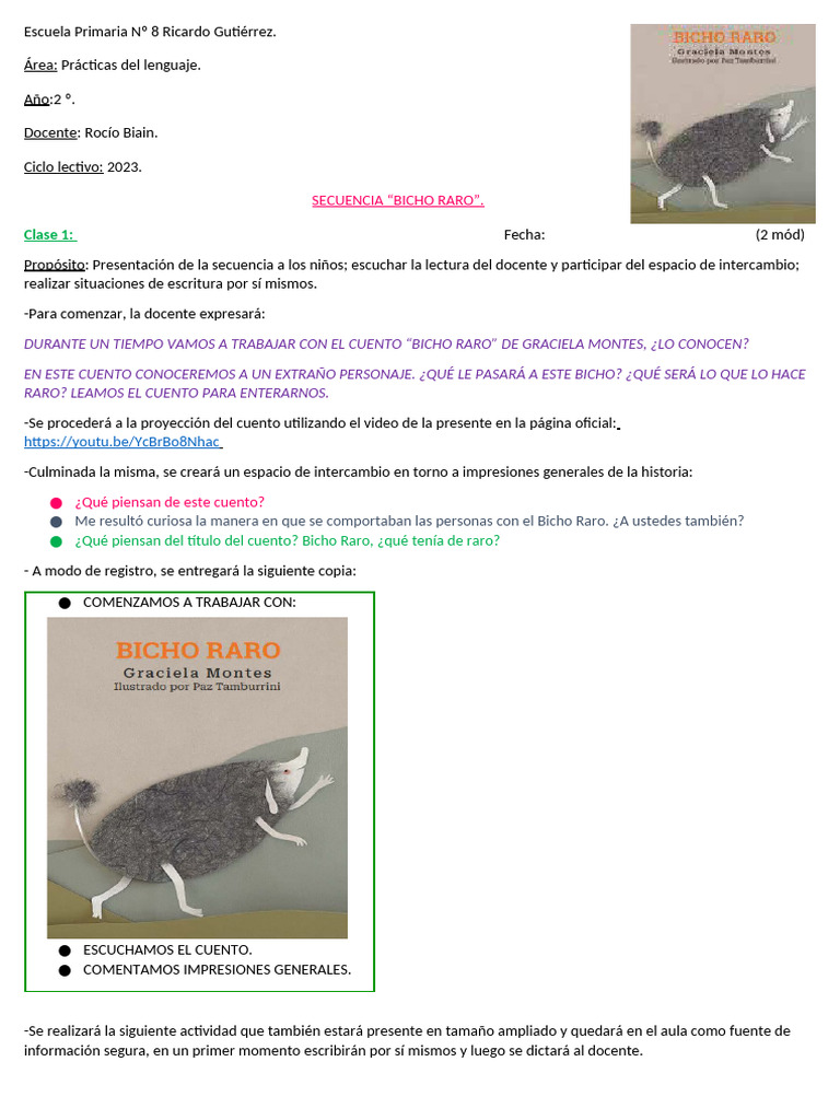 Bicho Raro | PDF | Cuentos