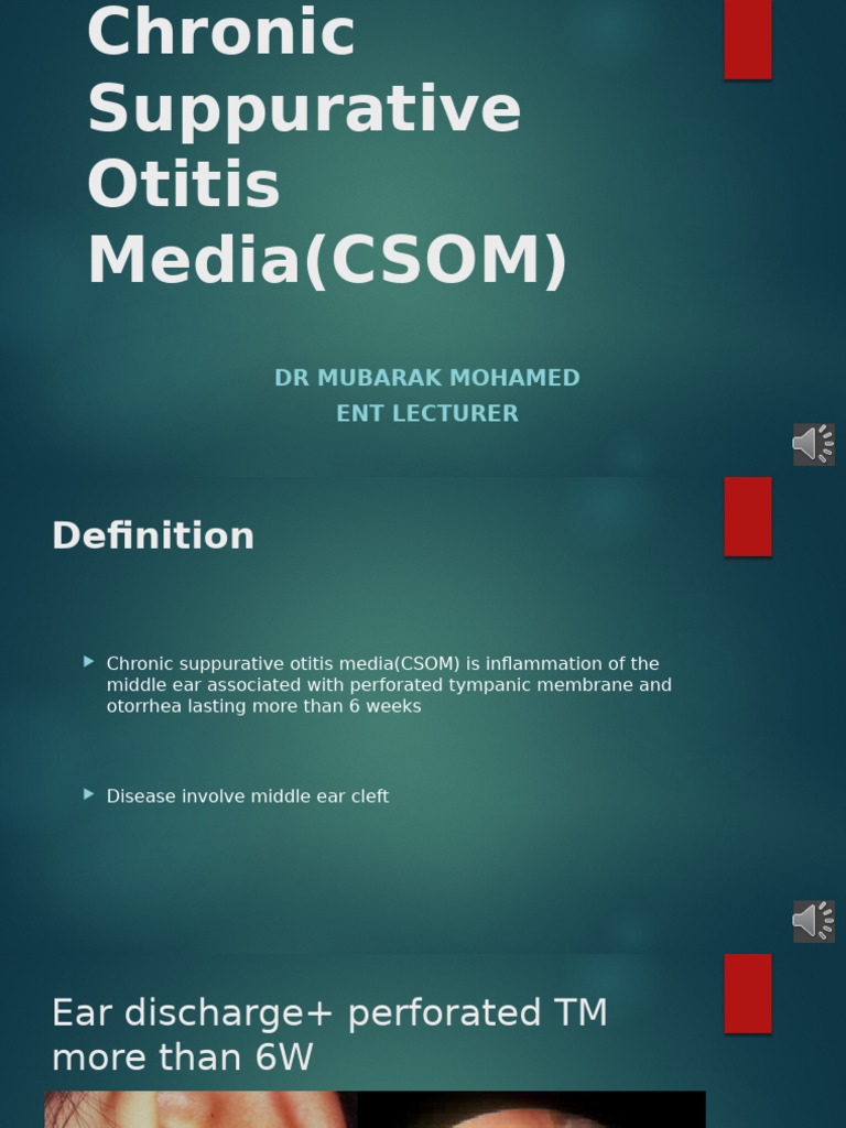 Chronic Suppurative Otitis Media Overview | PDF | Otorhinolaryngology ...