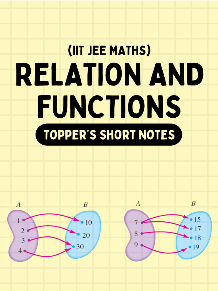 Relation and Function Short Notes AirJeeNeet | PDF