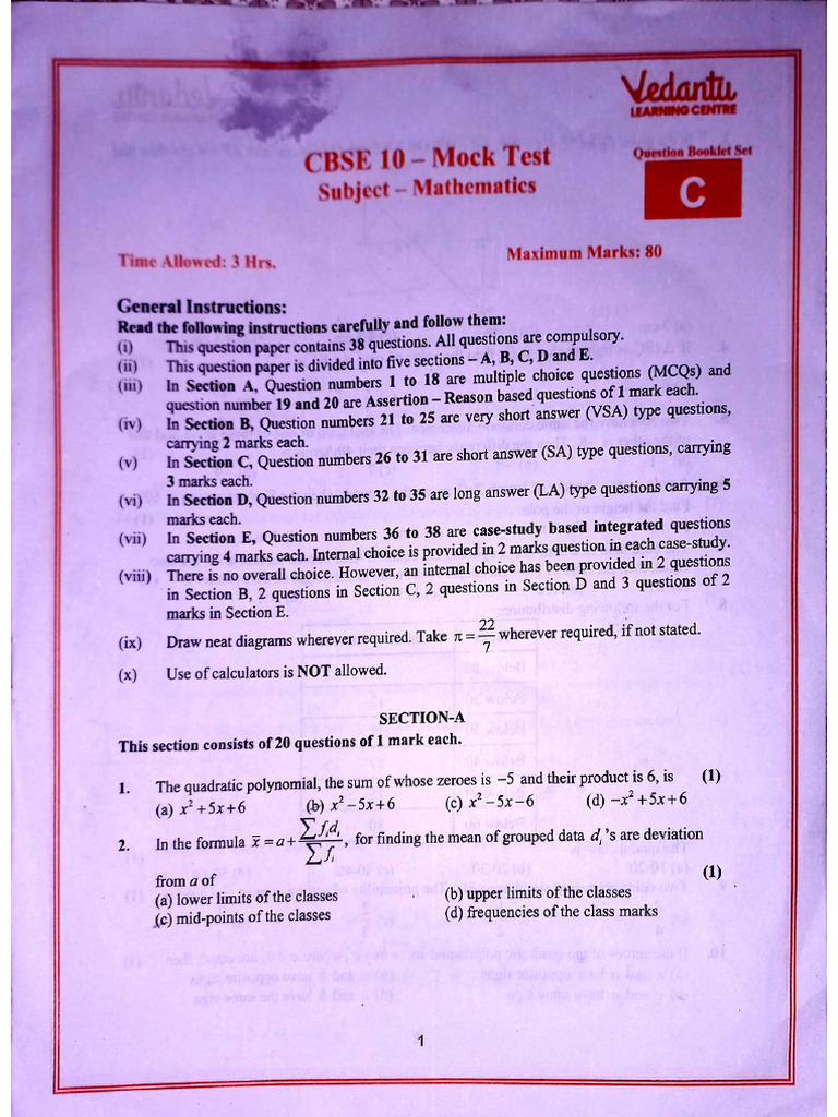 Set C Vedantu Challenge100 | PDF