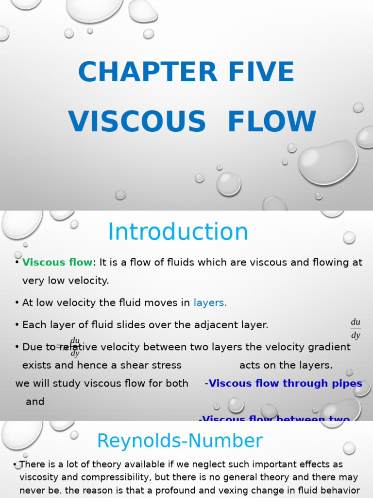 PChapter 5 Viscous Flow | PDF | Reynolds Number | Fluid Dynamics