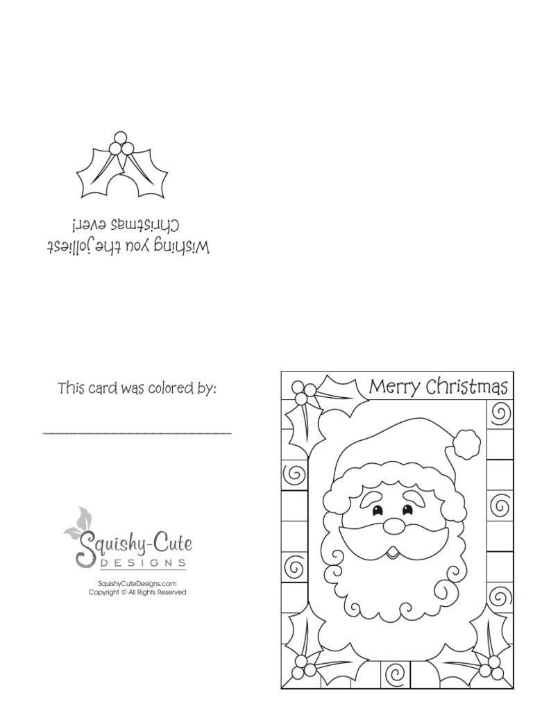 Chirstmas Santa Coloring Card | PDF