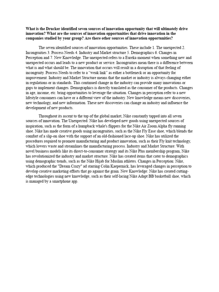 What is the Drucker Identified Seven Sources of Innovation Opportunity ...
