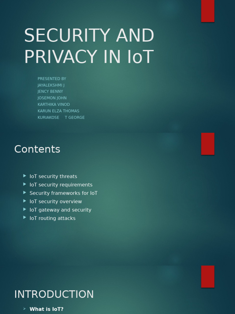 Security and Privacy in Iot | PDF | Internet Of Things | Computer Security