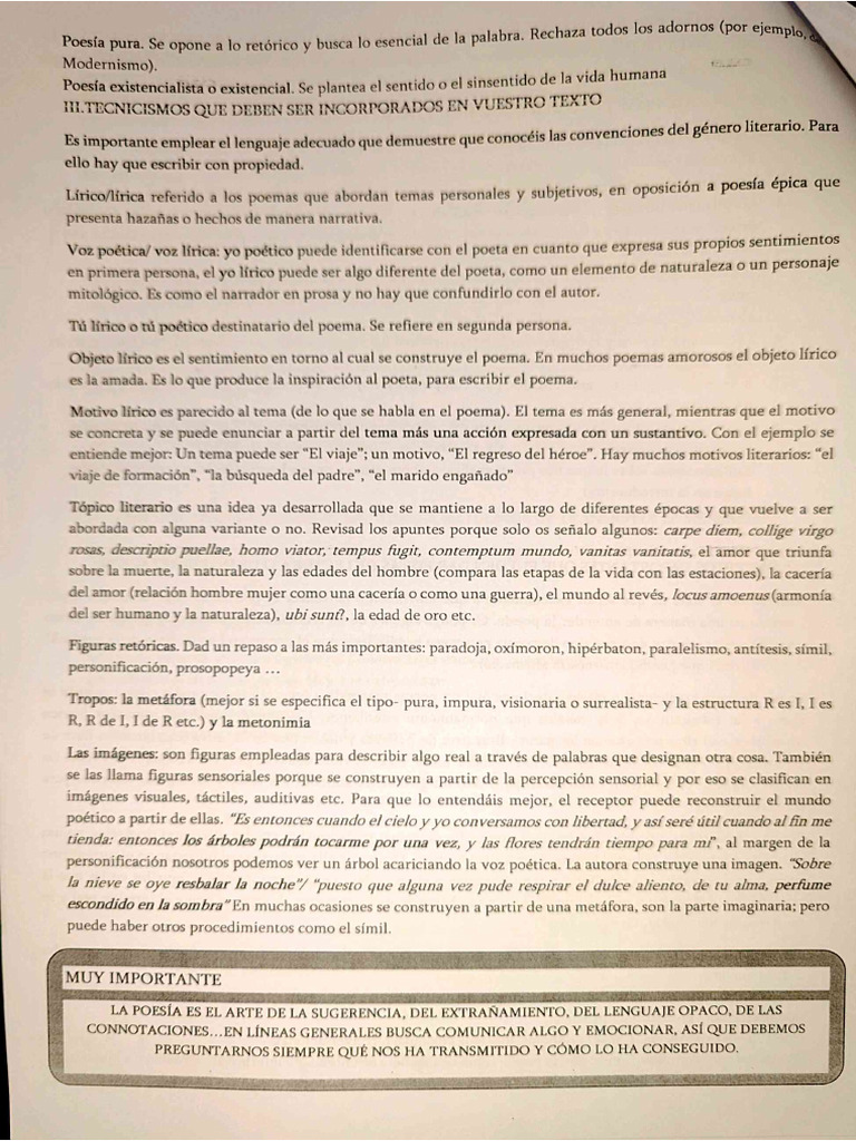 Criterios texto en verso 2 Prueba 1 Literatura IB | PDF