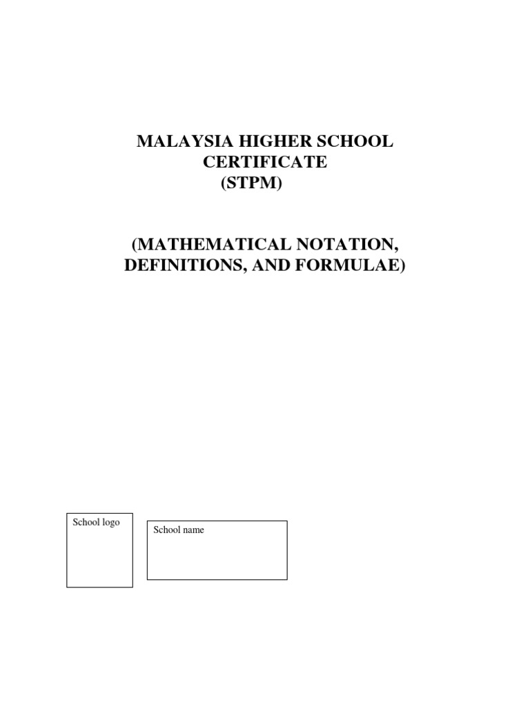 STPM Math Formula | PDF | Correlation And Dependence | Mathematical ...