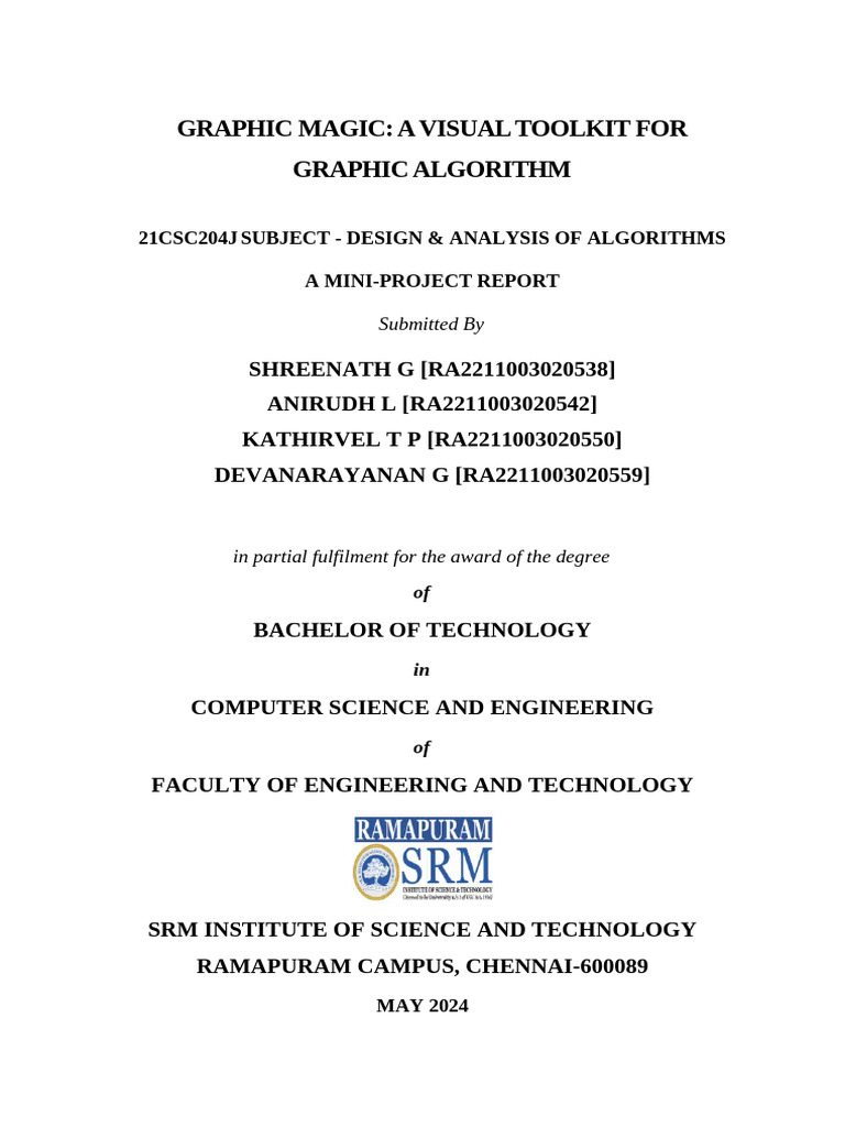 GRAPHIC MAGIC: A VISUAL TOOLKIT FOR GRAPHIC ALGORITHM | PDF | Machine Learning | Usability