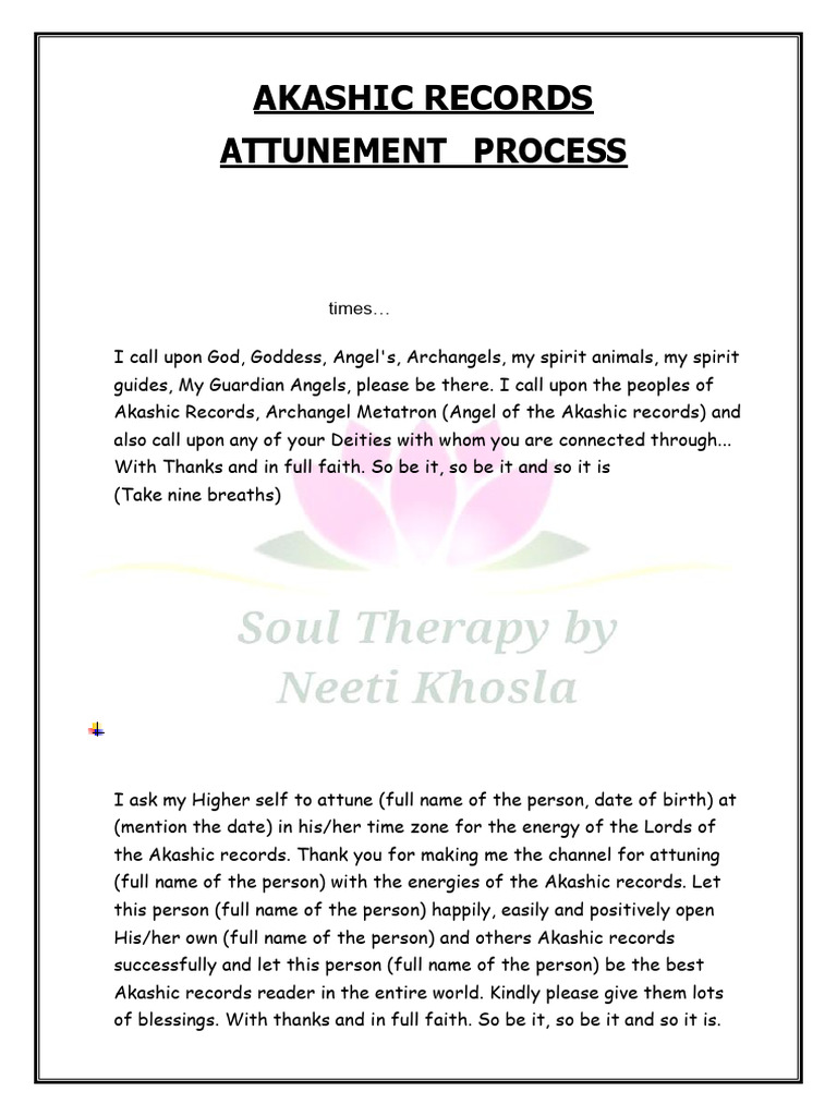 3.akashic Records Attunement Process | PDF