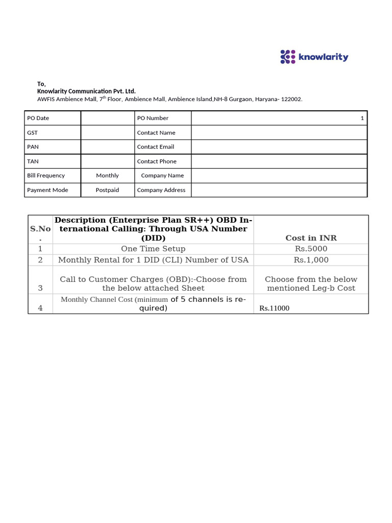 Po Format Usa Cli | PDF | Service Industries | Telecommunications