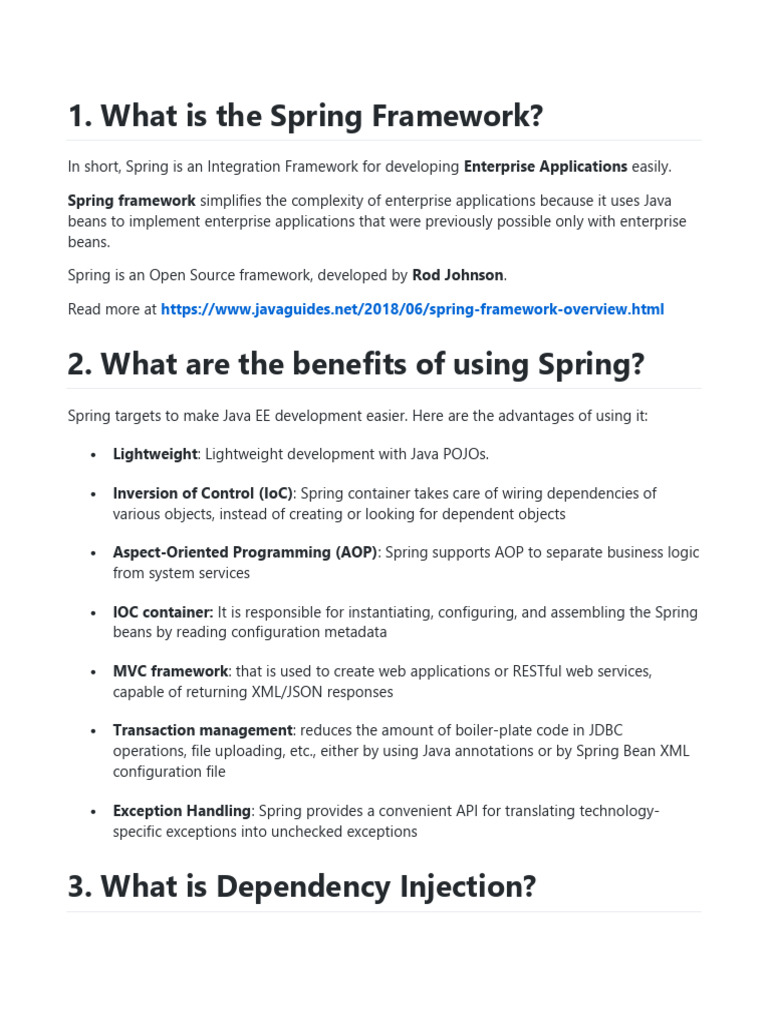 KCA-021 UNIT 4 Spring IQ | PDF | Spring Framework | Software Engineering
