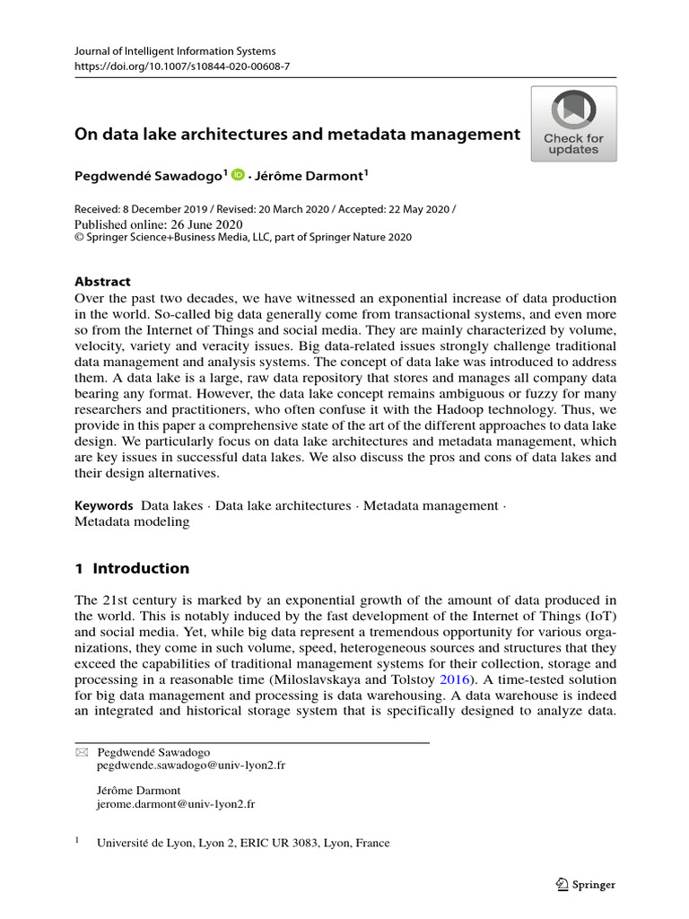 Data Lake Architecture Insights | PDF | Metadata | Databases