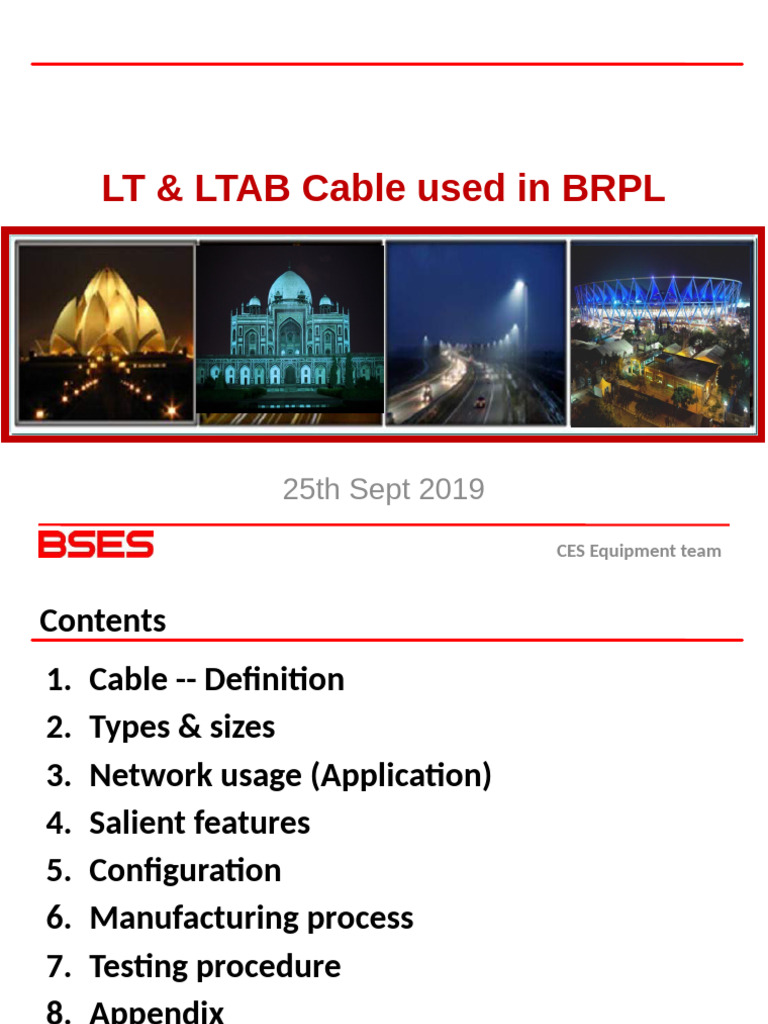LT & LTAB Cable Overview for BRPL | PDF | Insulator (Electricity) | Wire