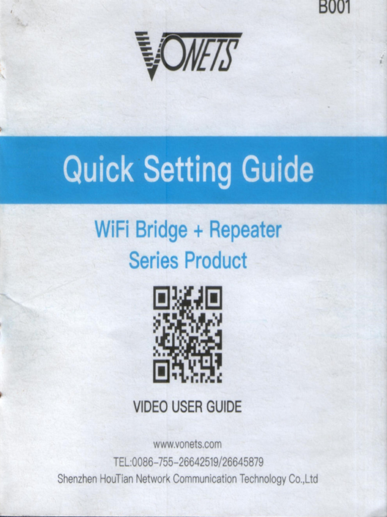 Vonets - Wifi Bridge+Repeater - Manual | PDF