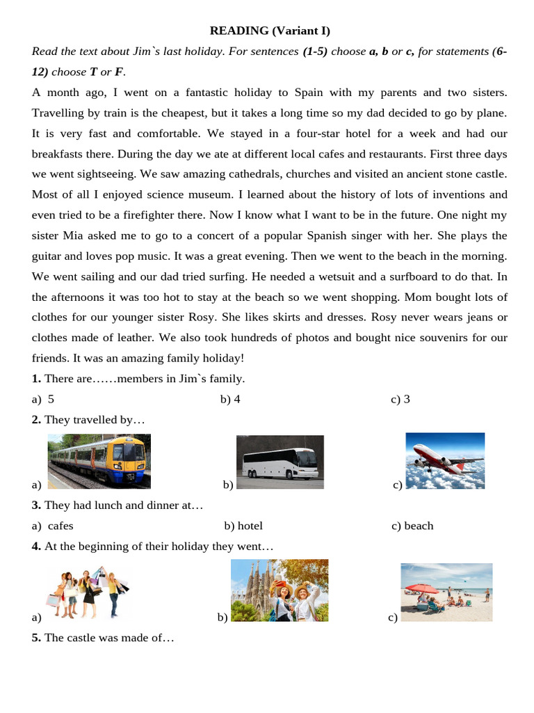 Jim's Family Holiday in Spain | PDF