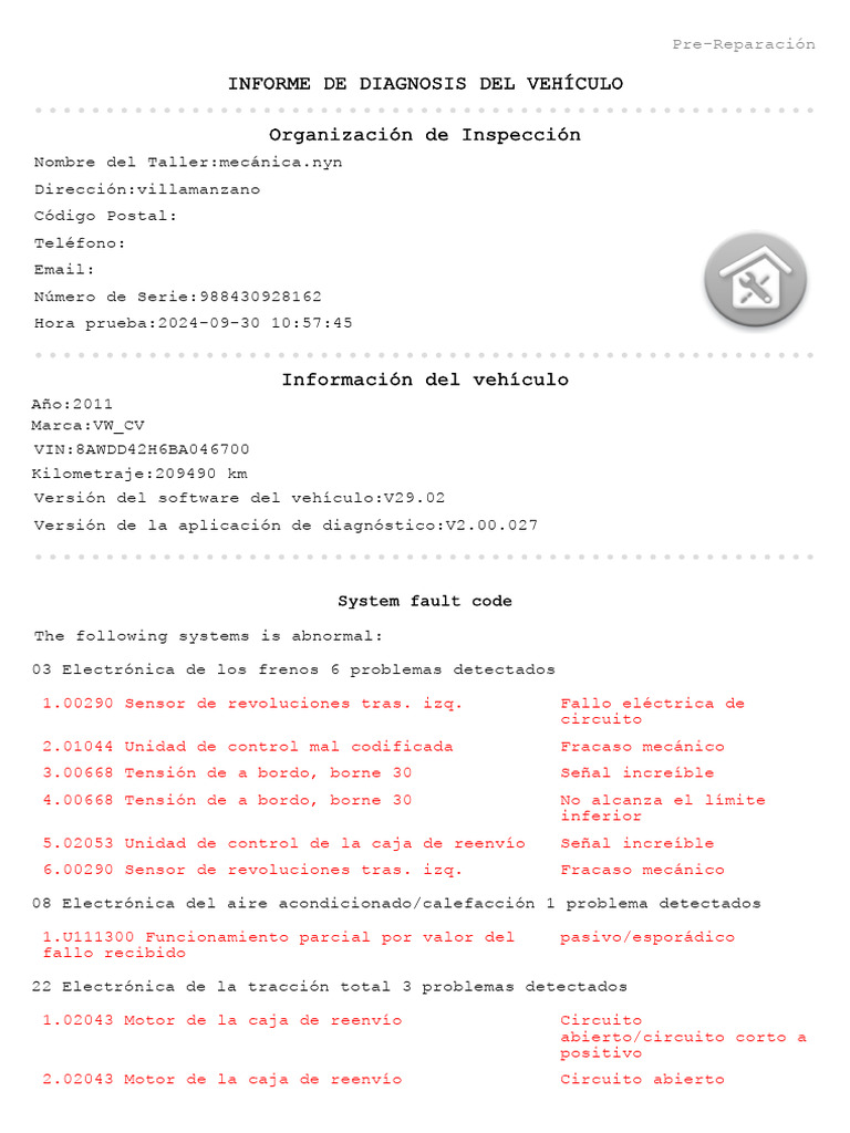 Diagnóstico DTC U111300 Volkswagen Brasil | PDF