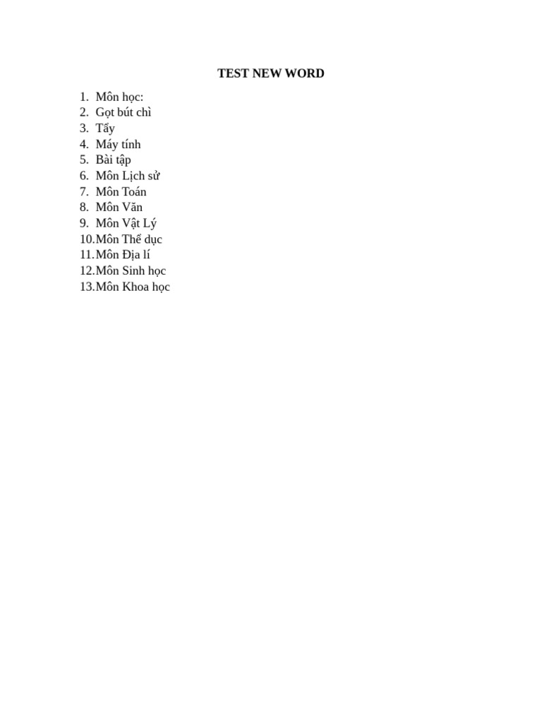 Test New Word | PDF