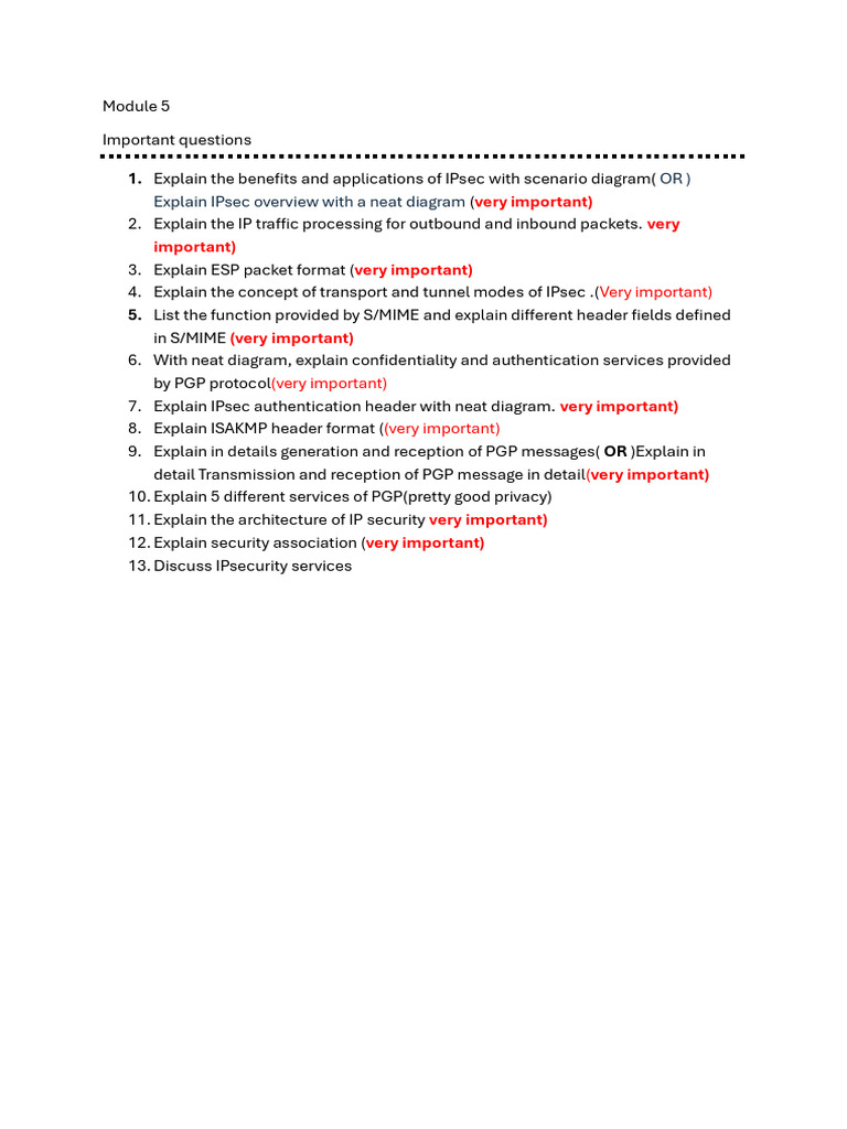Mod5 ImportantQuestions | PDF