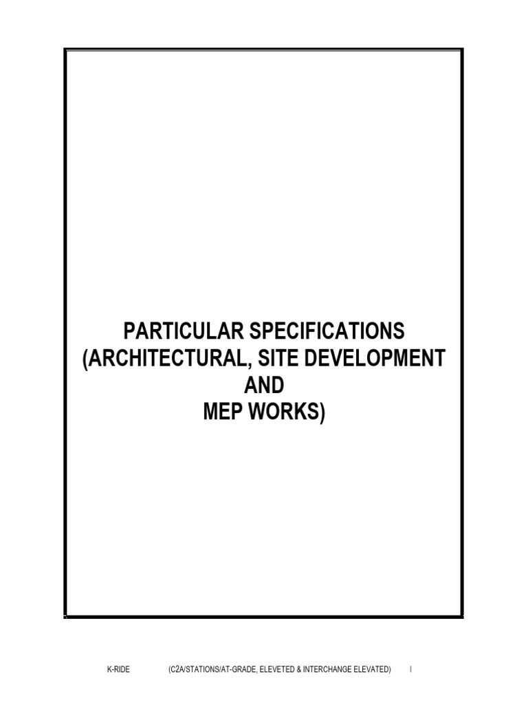 Section 8B - Particular Specification - Architecture | PDF | Wall | Flooring