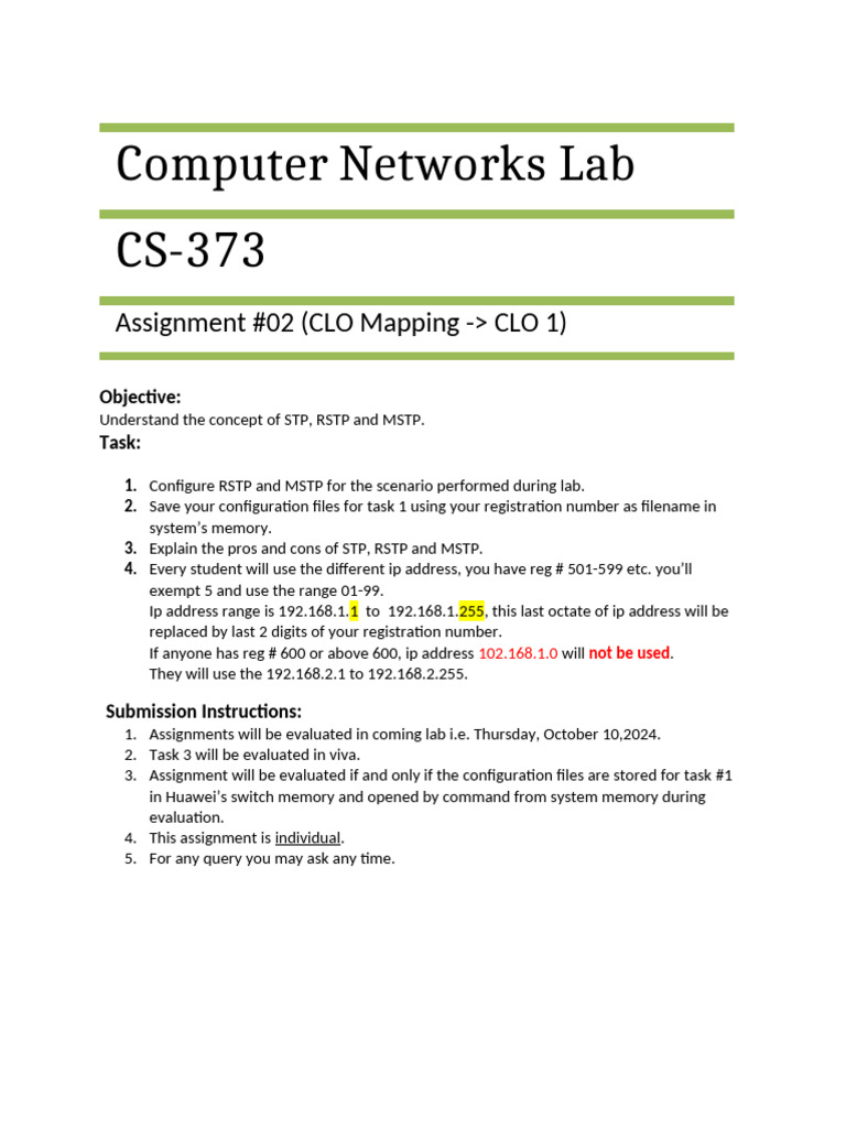 Assignment #2 CN | PDF