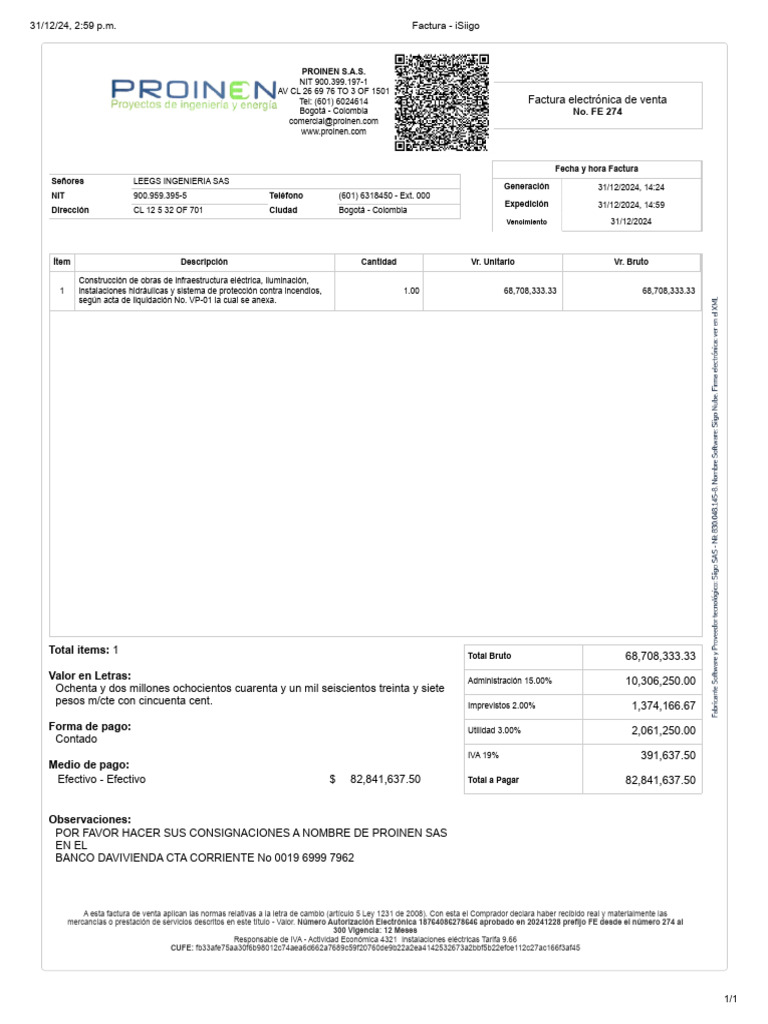FV-274-LEEGS INGENIERIA SAS | PDF