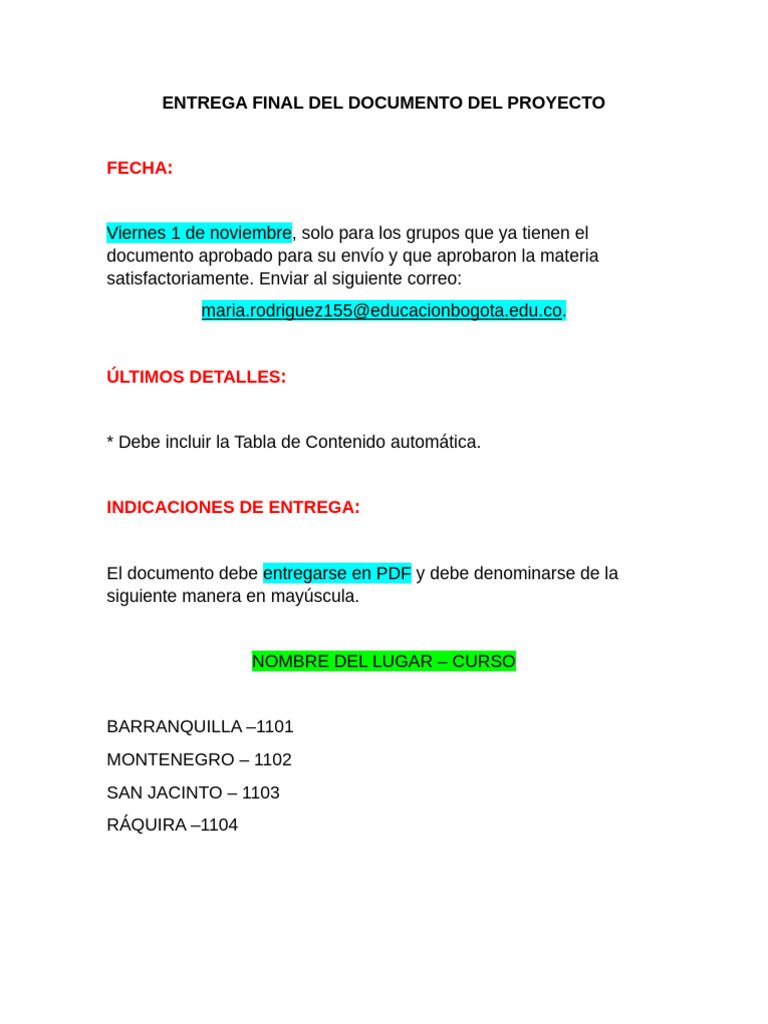 Entrega Final Del Documento Del Proyecto - Once | PDF